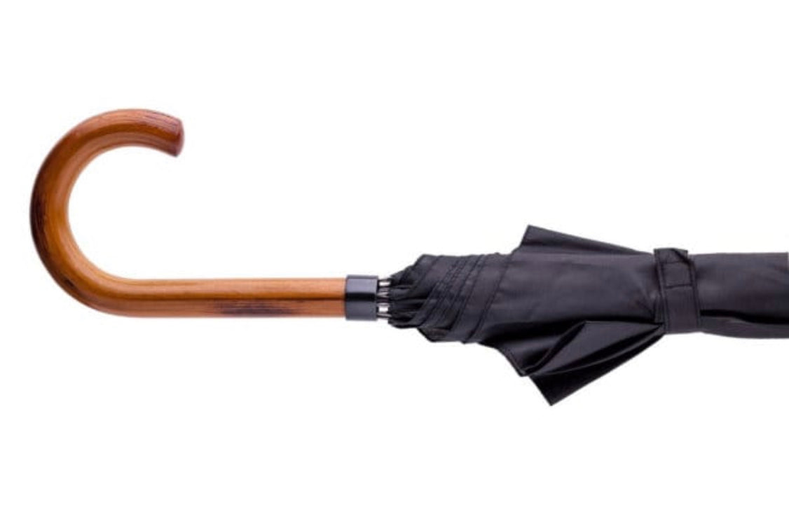 Classic Walking Stick Umbrella Wooden Crook Handle Black Wedding Broll ...